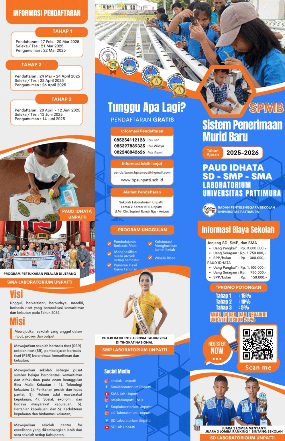 Sekolah Laboratorium Unpatti Buka SPMB Tahun Ajaran 2025-2026 - ZonaInfo